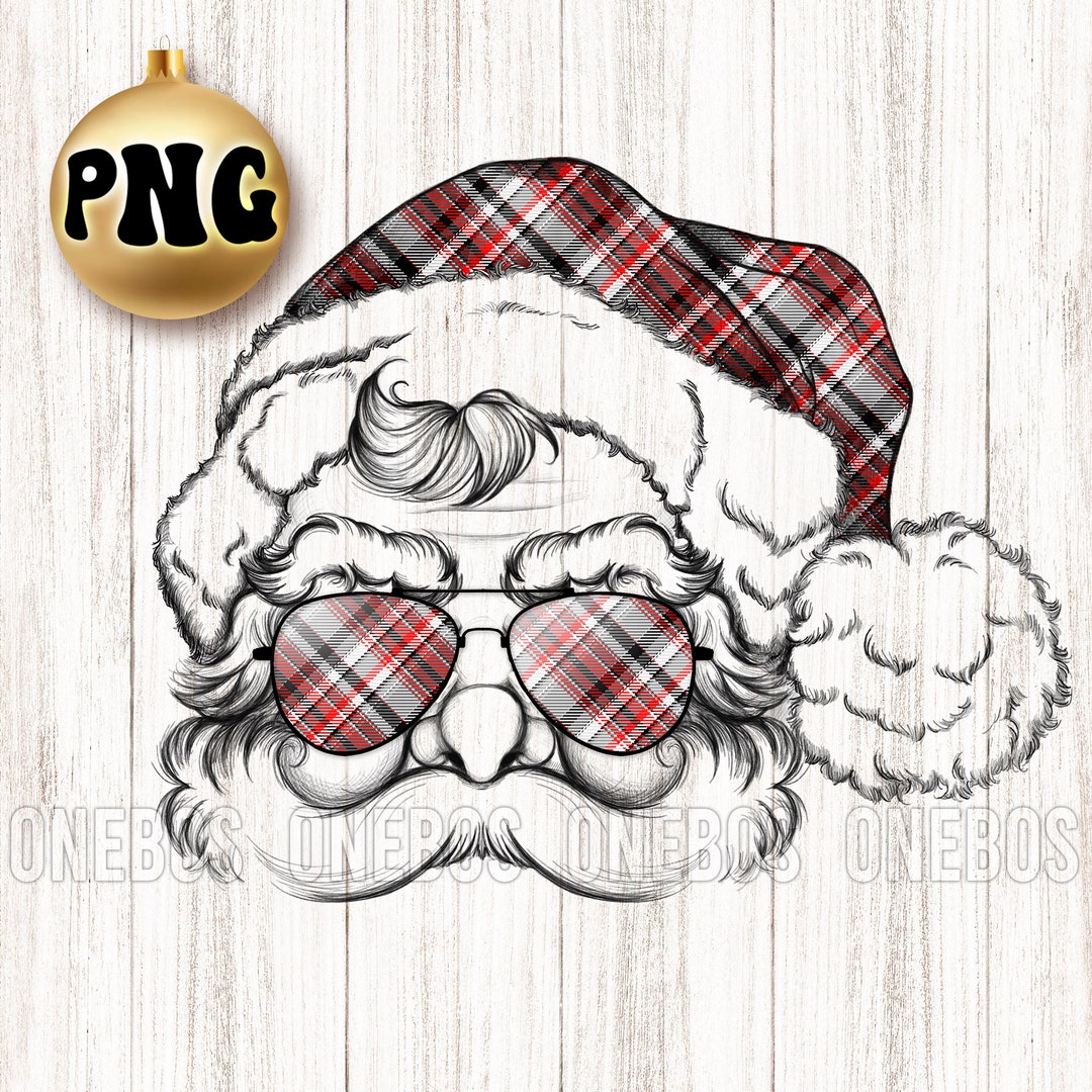 Santa Chill PNG | Hand Drawn Santa Head Graphic Digital Instant ...
