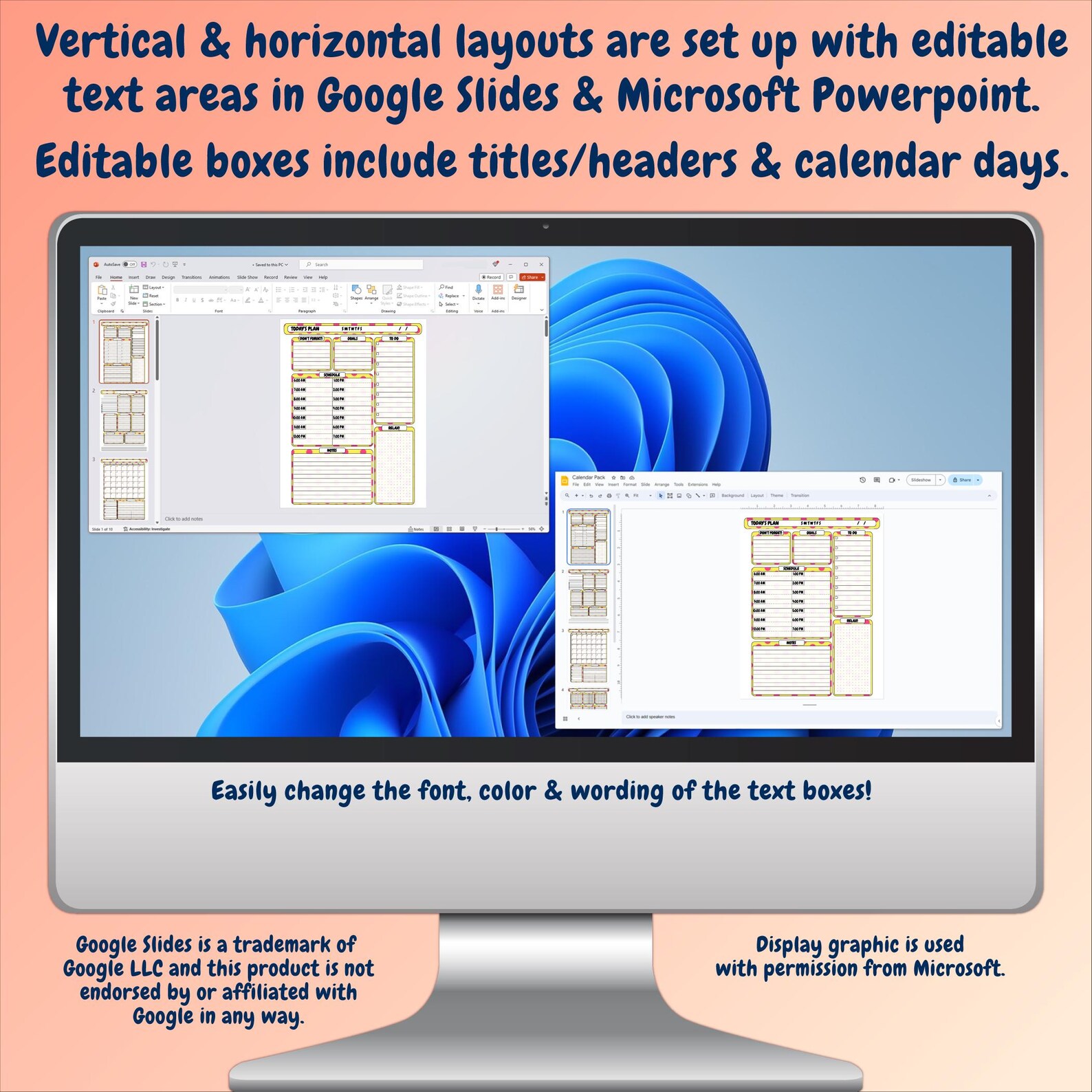 Calendar Pack - Editable Daily | Weekly | Monthly | Yearly | Polka Dots ...