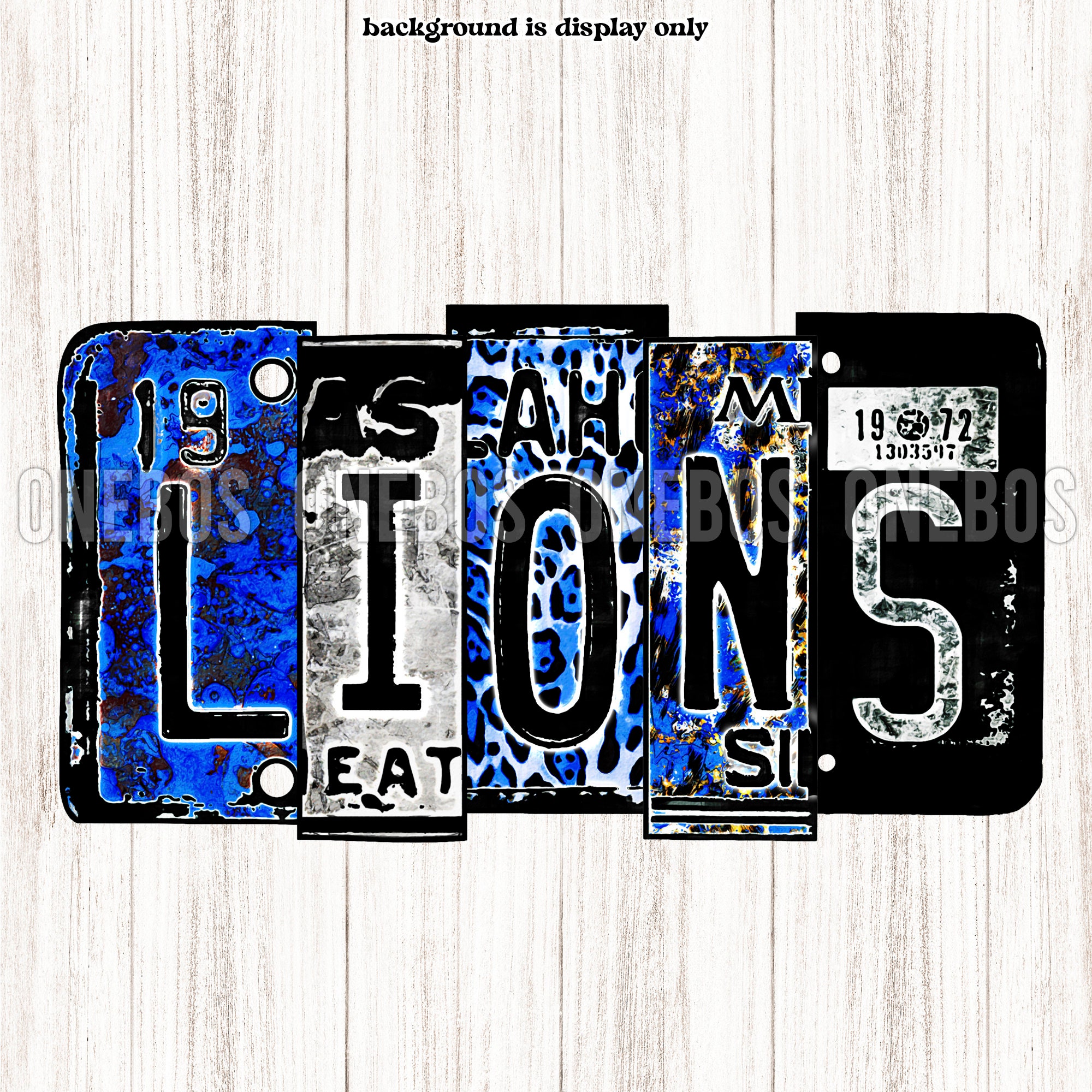 Watercolor License Plate Lions PNG, Royal Blue, Leopard, Grunge, Black ...