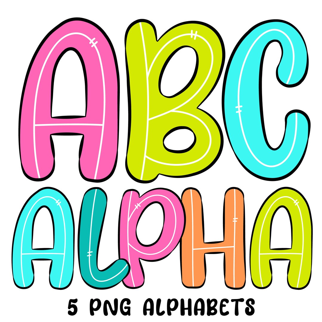 Sweet Bubble Lined Alphabet Brights, Groovy Brights Retro Letters With ...