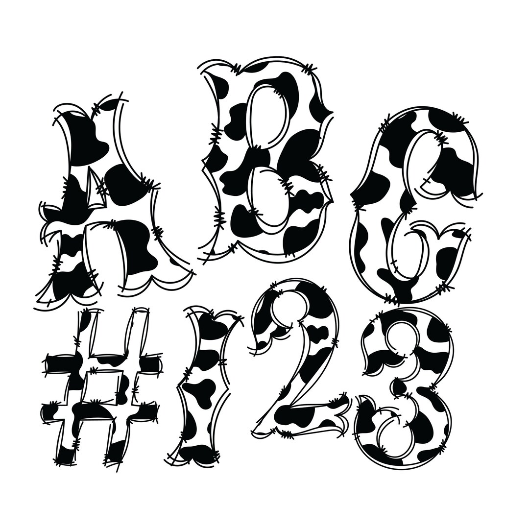 Digital Download | Western Doodle Cow Print Pattern Fill | PNG Clipart ...