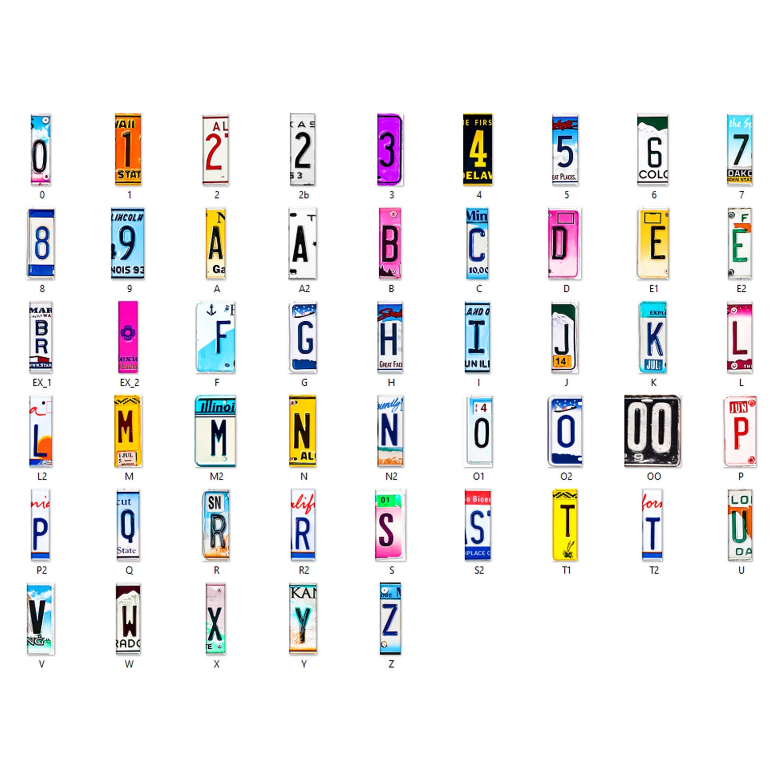 Shabby License Plate Alphabet, PNG Digital Download Graphics With ...