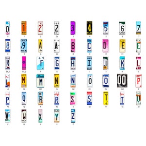 Shabby License Plate Alphabet, PNG Digital Download Graphics With ...