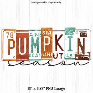 Pumpkin Season PNG, Fall PNG, License Plate Png, Boho Fall Autumn, Cool ...