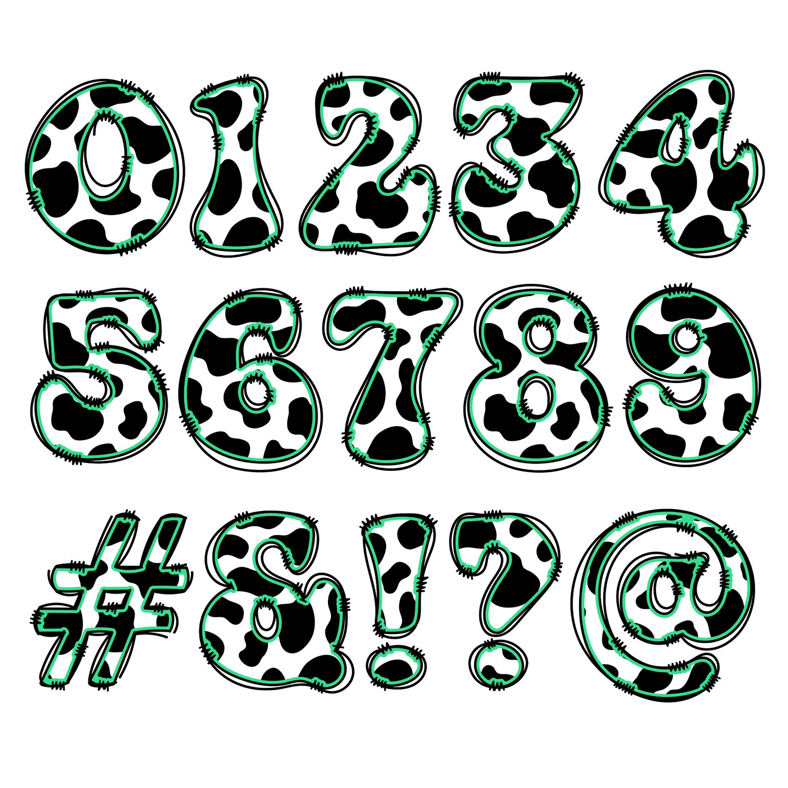 Digital Download | Doodle Retro AG - Cow Print Vintage | Hand Drawn ...