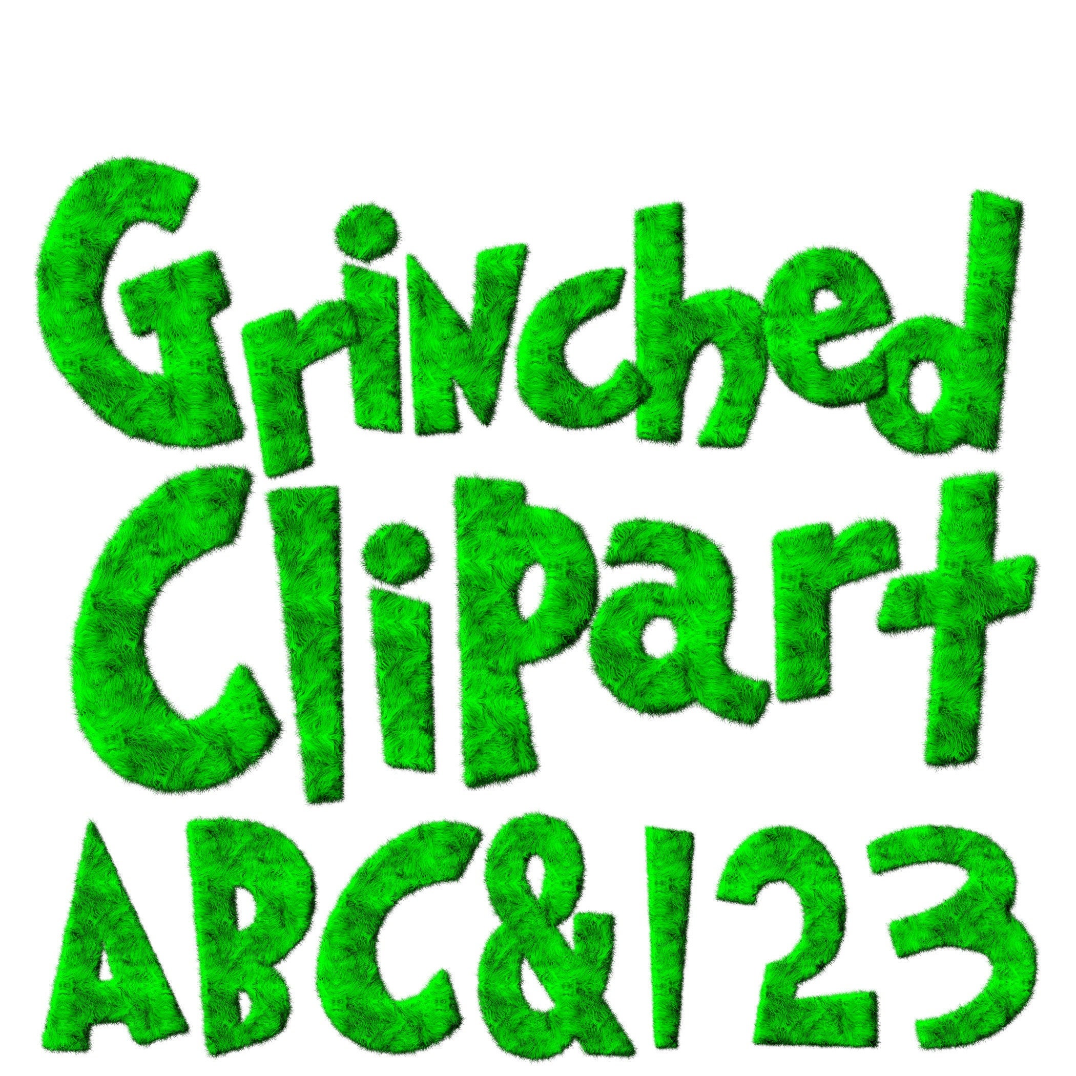 Grinch Clipart Alphabet PNG Fuzzy Furry Grinchy Letter & - Etsy Canada