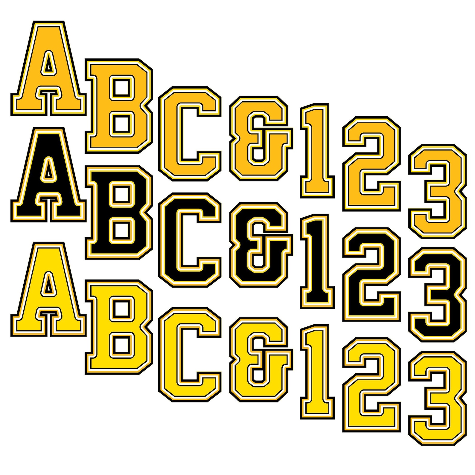 Preppy Pattern Alphabet Letters PNG Bundle | 9 Sets A-Z Numbers Symbols ...
