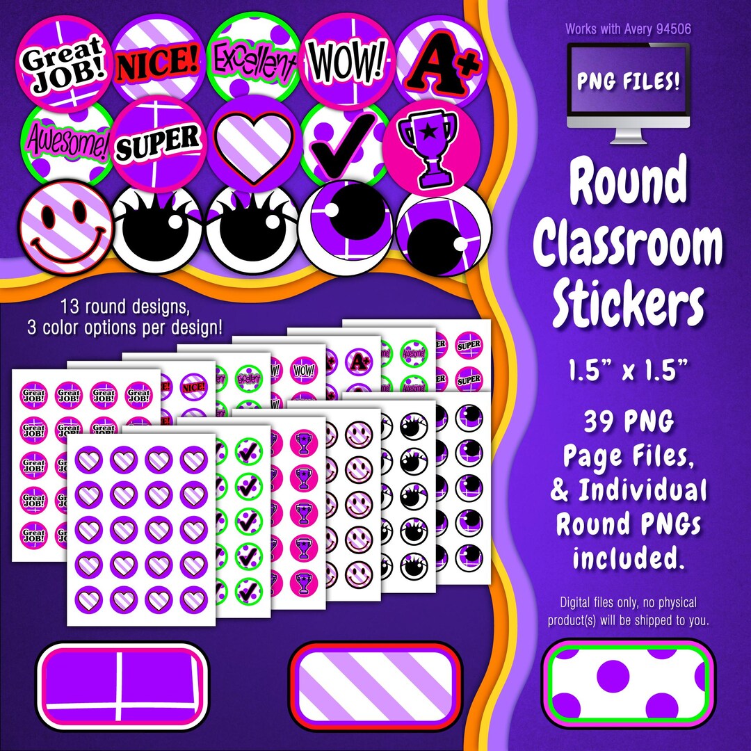 Sticker Pack | Individual Digital Stickers & Avery Sheet Templates ...