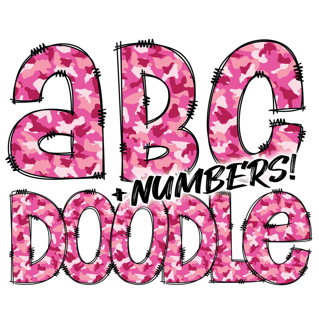 Digital Download | Doodle Pink Camouflage Pattern Fill | PNG Clipart ...
