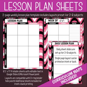 Lesson Plan Sheets & Curriculum Maps (editable) | Flowers, Diamonds ...