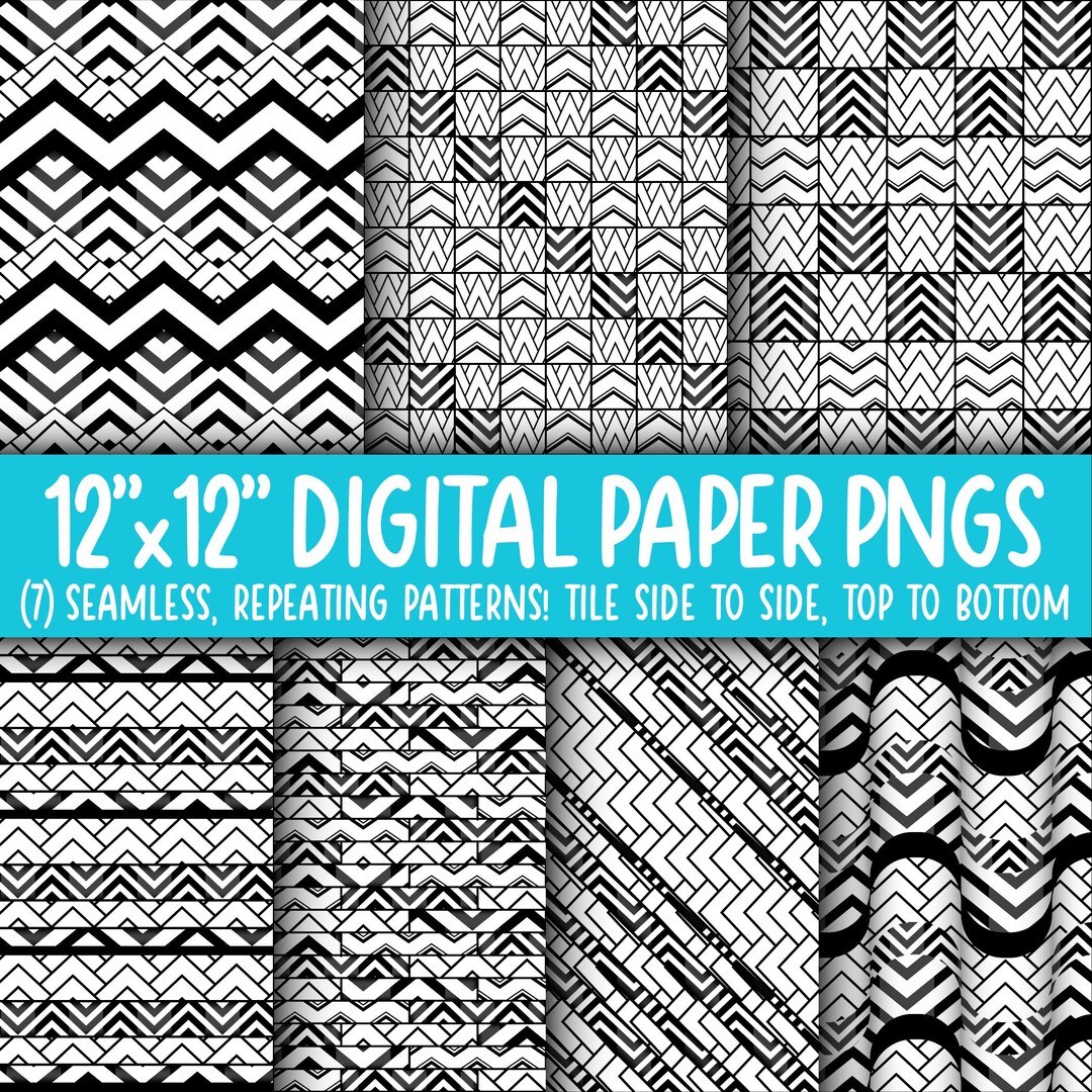 Wallpaper Background - Digital Paper | Seamless | Black, White, Use ...
