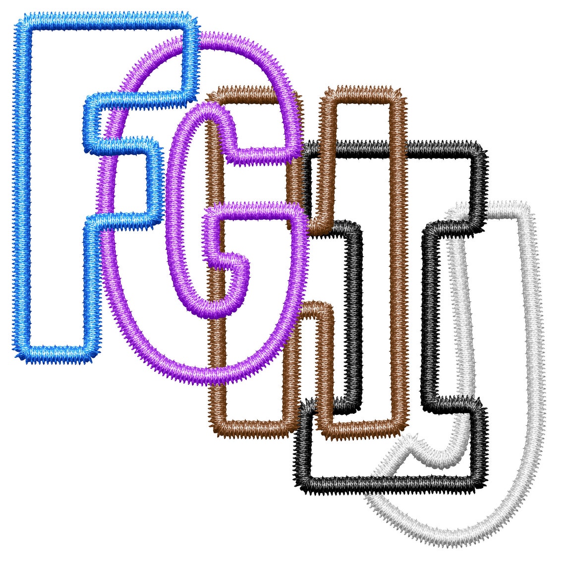 Stitch Frame Border PNG Alphabets, 10 Pack Bundle Faux Embroidery ...