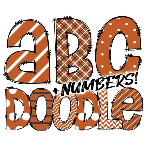 Digital Download Doodle Orange Fill PNG Clipart Bundle - Etsy