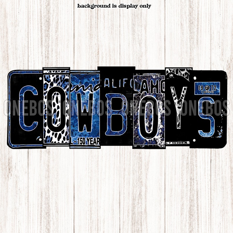 Cowboys License Plate PNG, Navy, White, Leopard, Grunge, Black ...