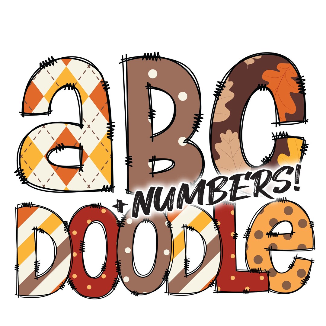 Digital Download | Doodle Letters Fall 2 Pattern Fill | PNG Clipart ...