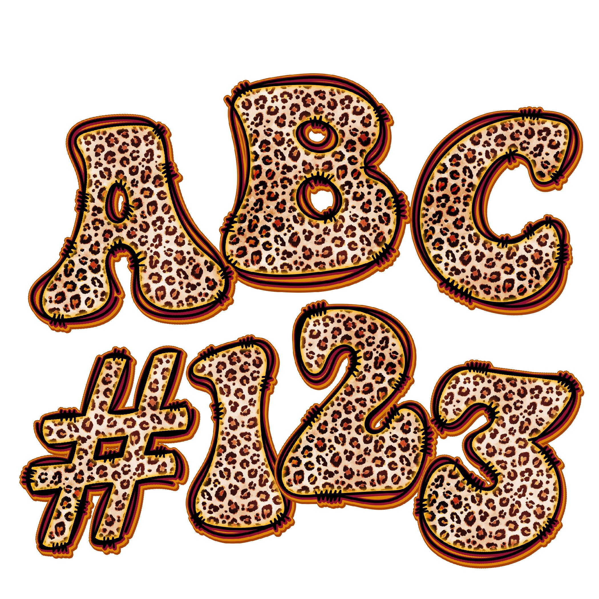 Digital Download Doodle Retro AG Leopard Pattern Vintage - Etsy
