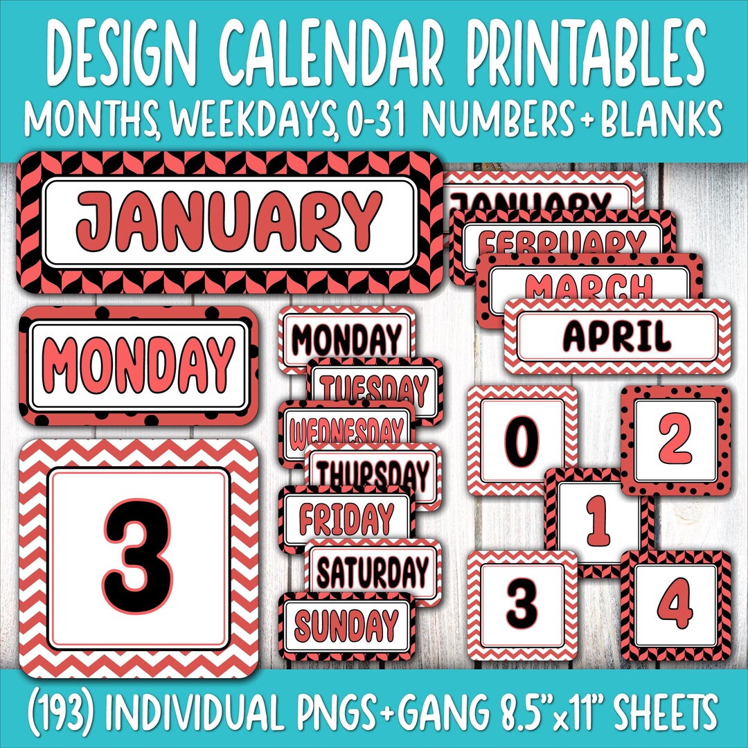 Wall Calendar - Standard - for Teachers | Geometric Shapes, Circles ...