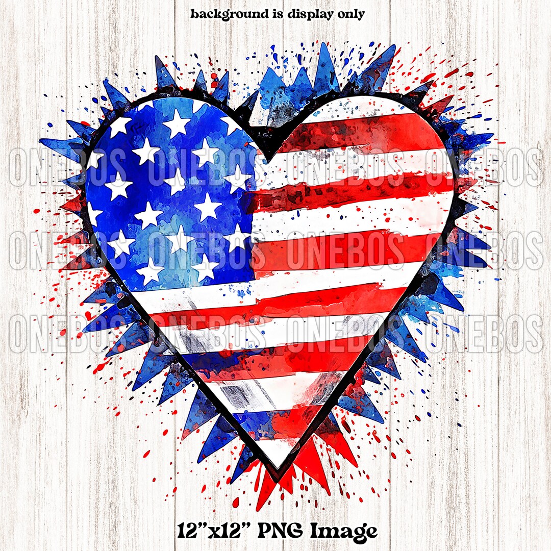 July 4th Heart Splatter Png, Stars Stripes, Edgy Burst Doodle Clipart ...
