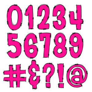 Digital Download | Doodle Pink Fill | PNG Clipart Bundle Alphabet Pack ...