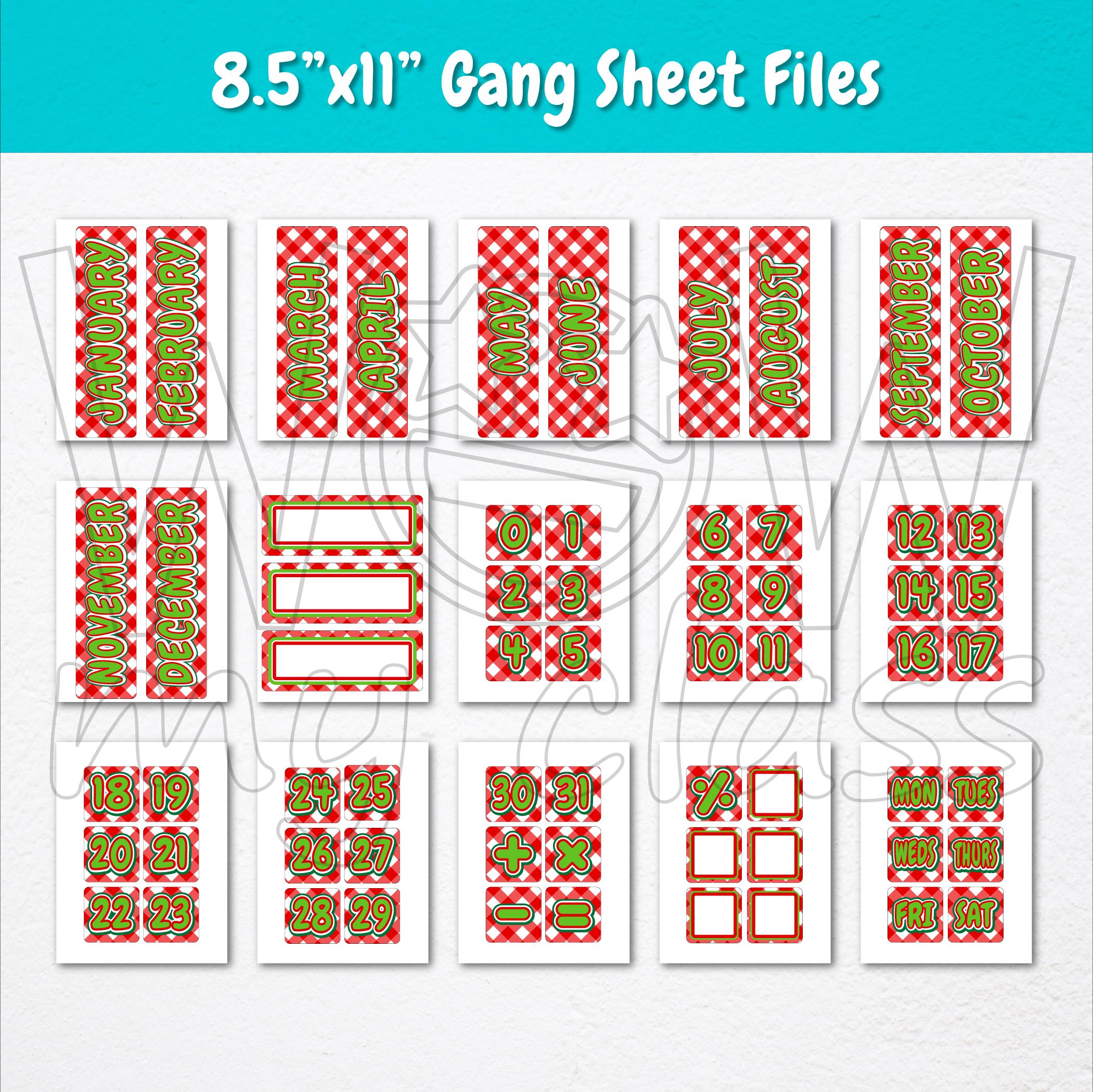 Wall Calendar - Pocket Chart for Teachers | Plaid, Checkered, Buffalo ...