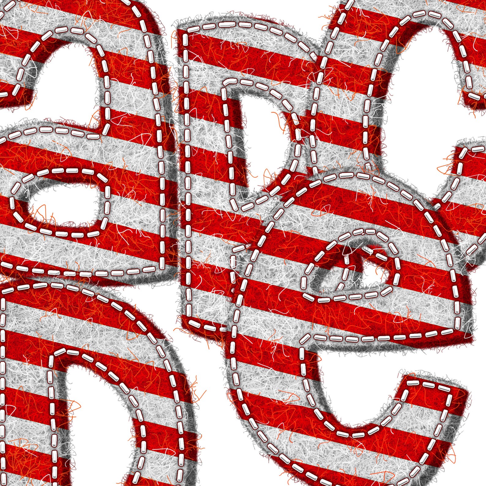 Digital Download Felt Fuzzy Fringe in Candy Cane Red White - Etsy