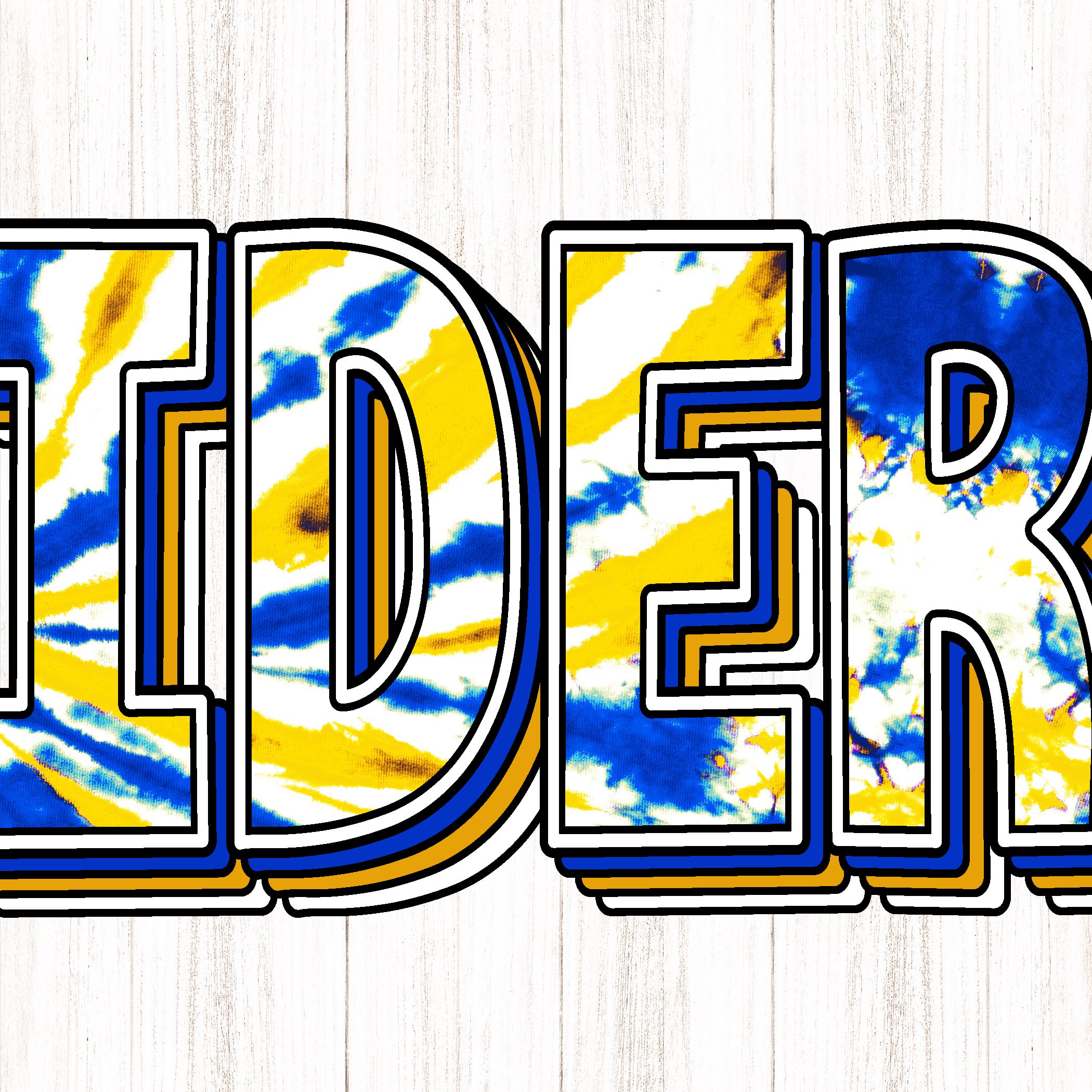 Riders Mascot Digital Download PNG, Tie-dye Royal Blue Golden Yellow ...