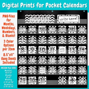 Wall Calendar - Pocket Chart for Teachers | Black, White, Ink Saver ...