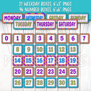 Wall Calendar - Standard - for Teachers | Grid, Stripes, Polka Dots ...