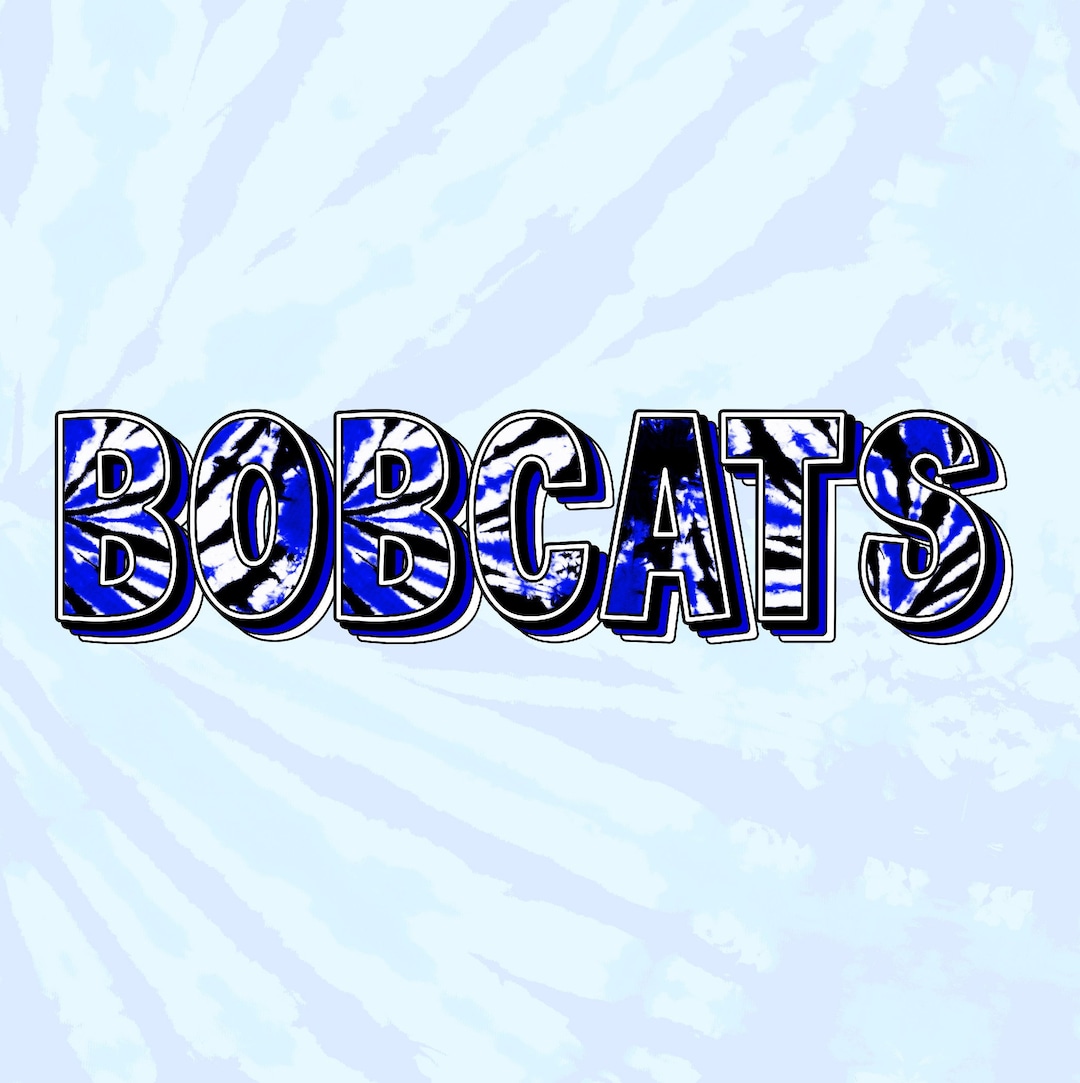 Bobcats School Spirit Mascot Digital Download PNG, Tie-dye Blue, Black ...