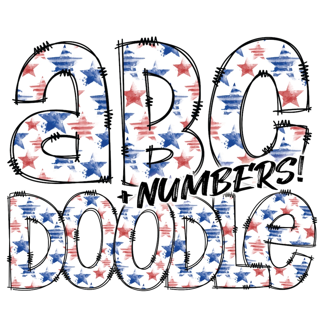 Digital Download | Doodle USA Stars Patriotic Flag Pattern Fill | PNG ...