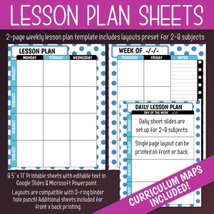 Lesson Plan Sheets & Curriculum Maps (editable) | Grid, Diagonal ...