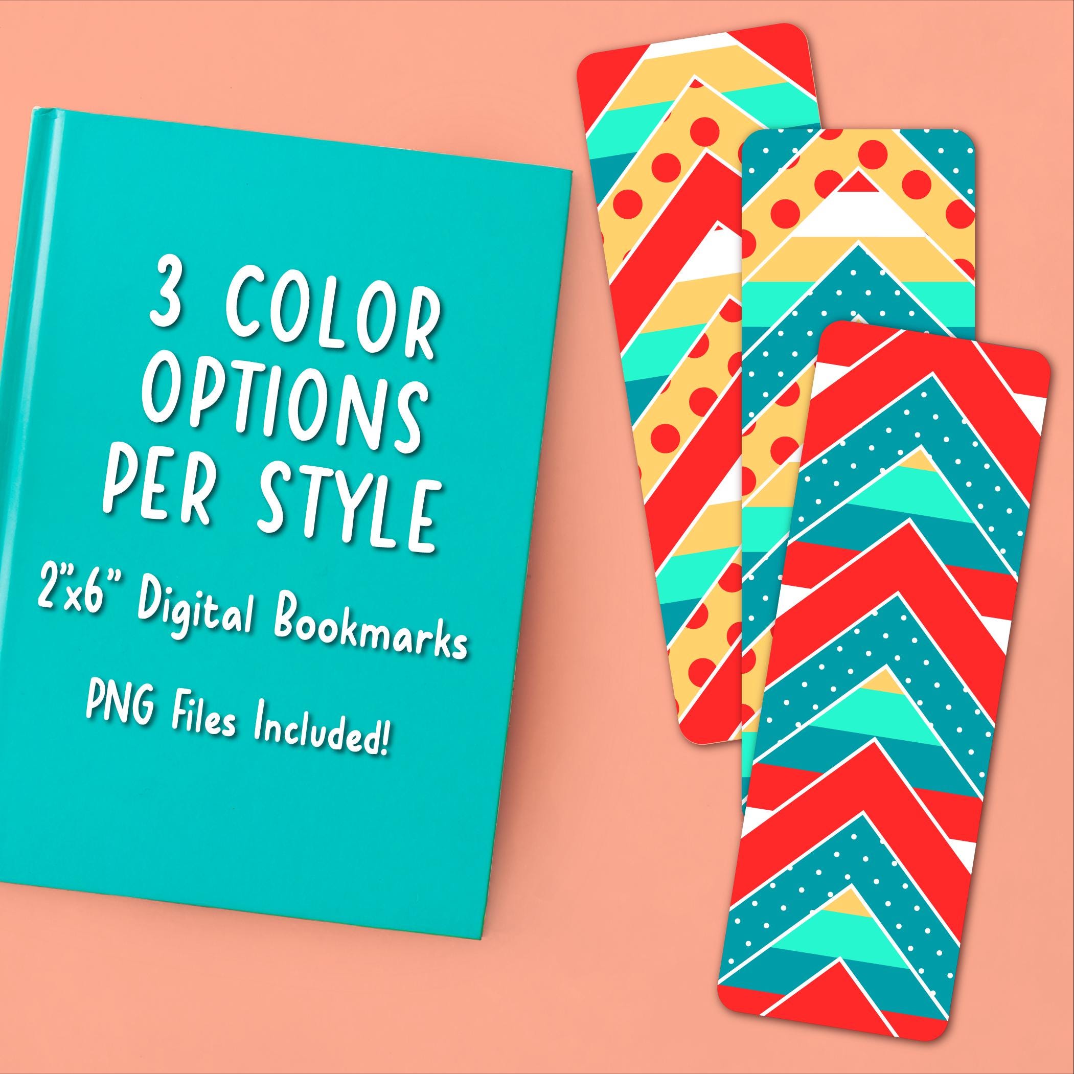 Digital Bookmarks (printable), Clipart Bundle Set of 12 | Lined & Blank ...