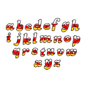 Digital Download | Doodle Retro GVT - Red and Yellow Stripe| Hand Drawn ...