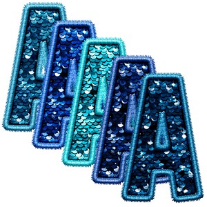 Digital Sequin PNG Alphabets, 5 Pack Bundle Faux Embroidery Classic ...