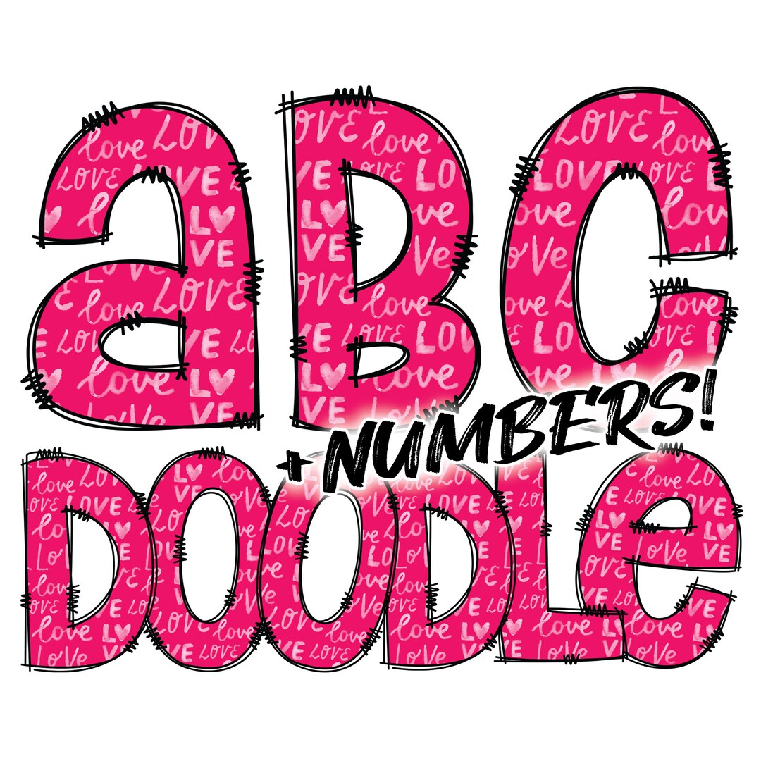 Digital Download | Doodle Valentine Love Pattern Fill | PNG Clipart ...