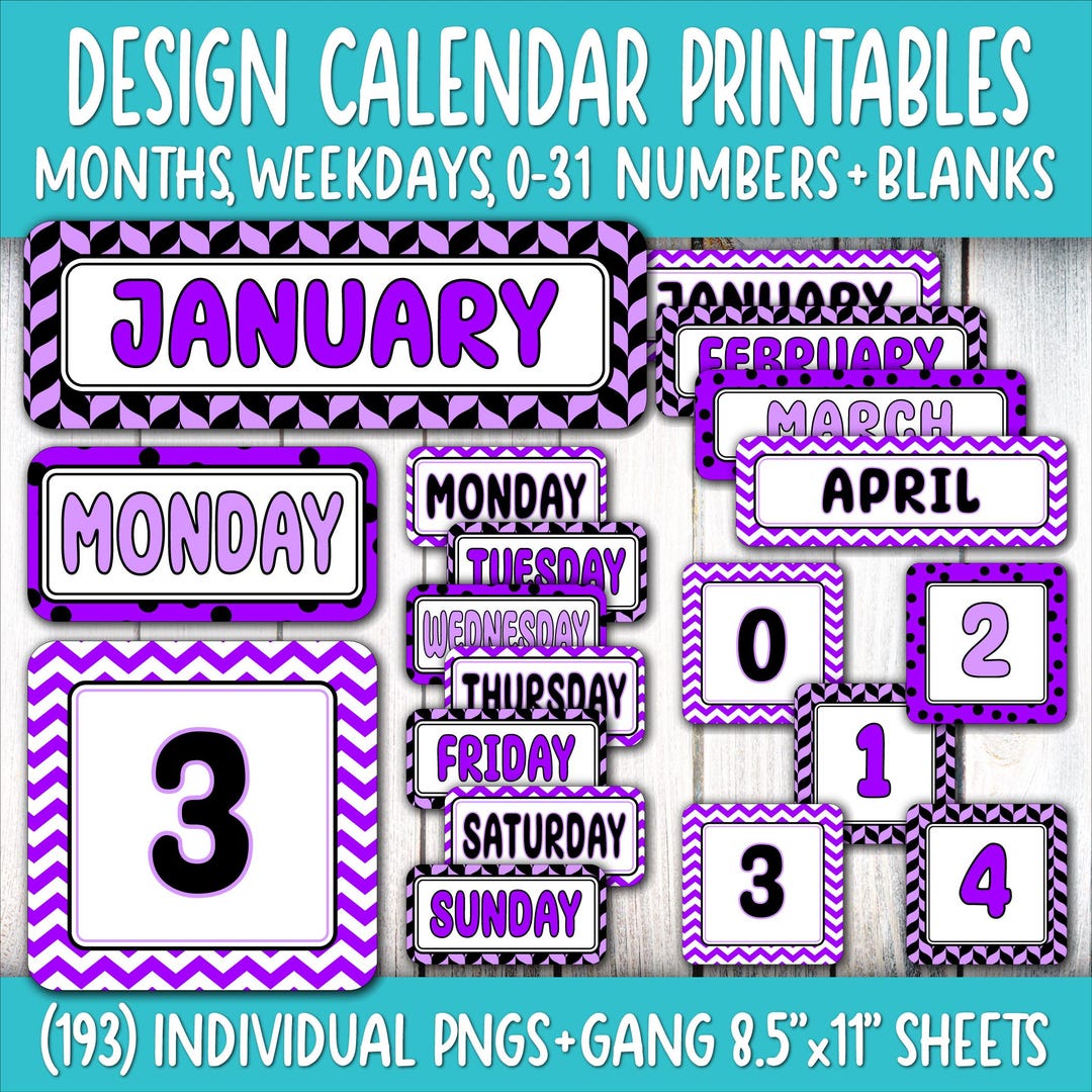 Wall Calendar - Standard - for Teachers | Geometric Shapes, Circles ...