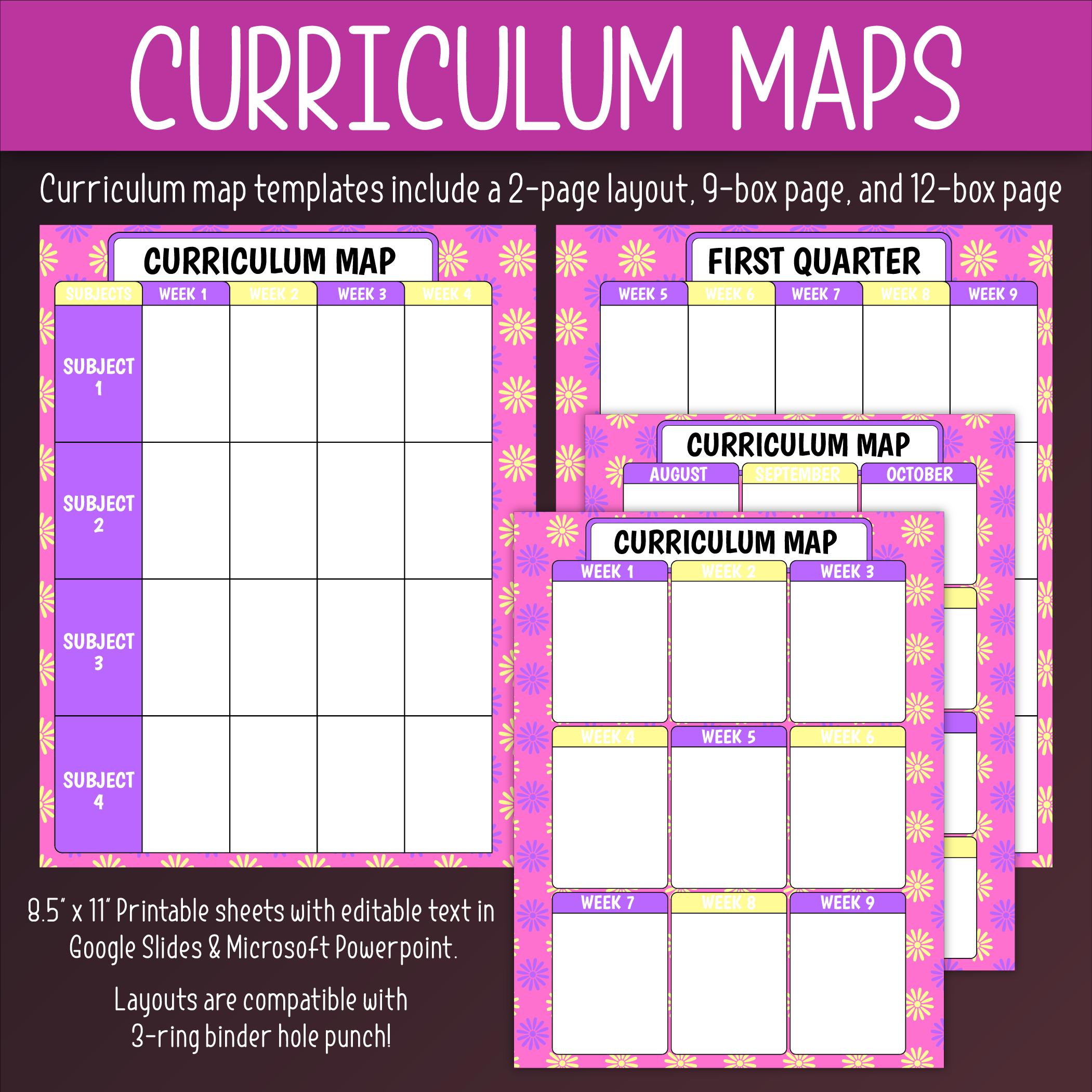 Lesson Plan Sheets & Curriculum Maps (editable) | Floral, Diamond ...