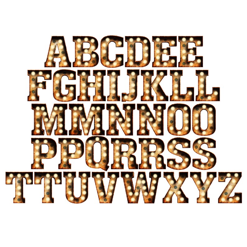 Rustic Alphabet PNG Decorative Block Marquee Letters & - Etsy