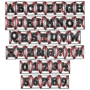 2 Boxy Baseball Softball Doodle Alphabet PNG, Digital Download, Casual ...