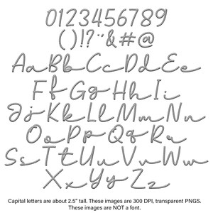 Faux Embroidery Alpha Script Letters | VS.1 | Cursive PNG Letters to ...