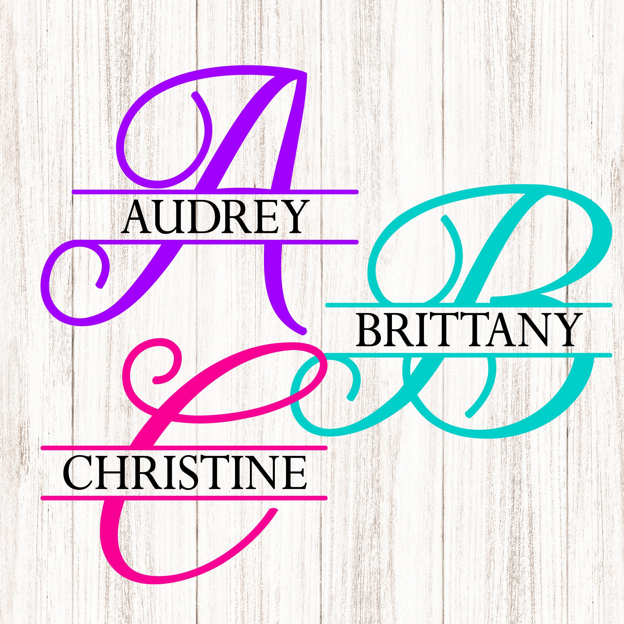 Split Monogram SVG, Bundle of Individual Split Frame Capital Letters A ...