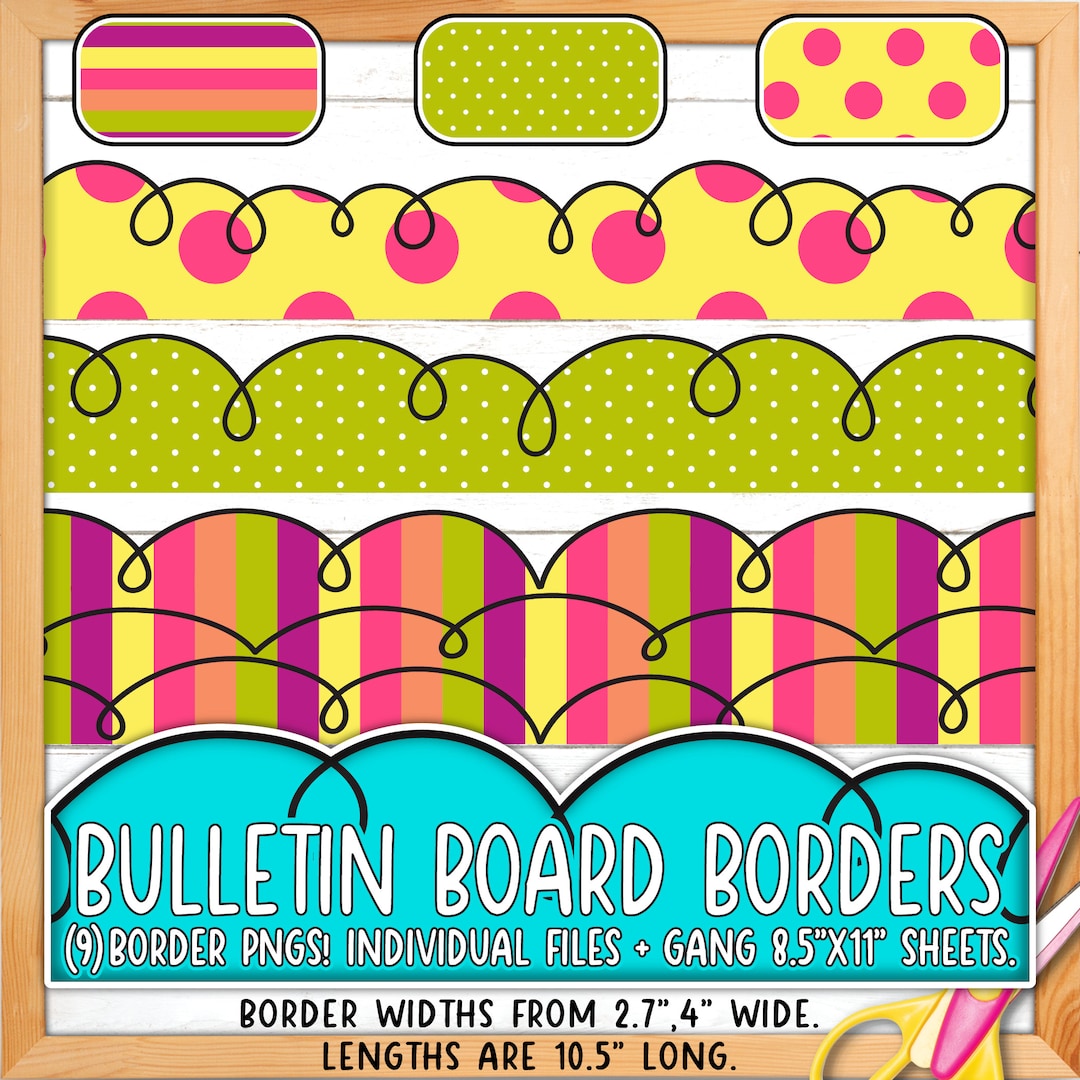 Doodle Borders for Bulletin Boards | Print & Cut, Seamless | Classroom ...