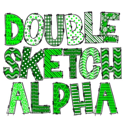Alphabet Doodle Clipart Sketchy Doodle Fun School Green & | Etsy