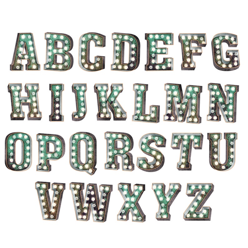 Digital Download | Faux Rustic Tin Roof Marquee Letters & Numbers | PNG ...