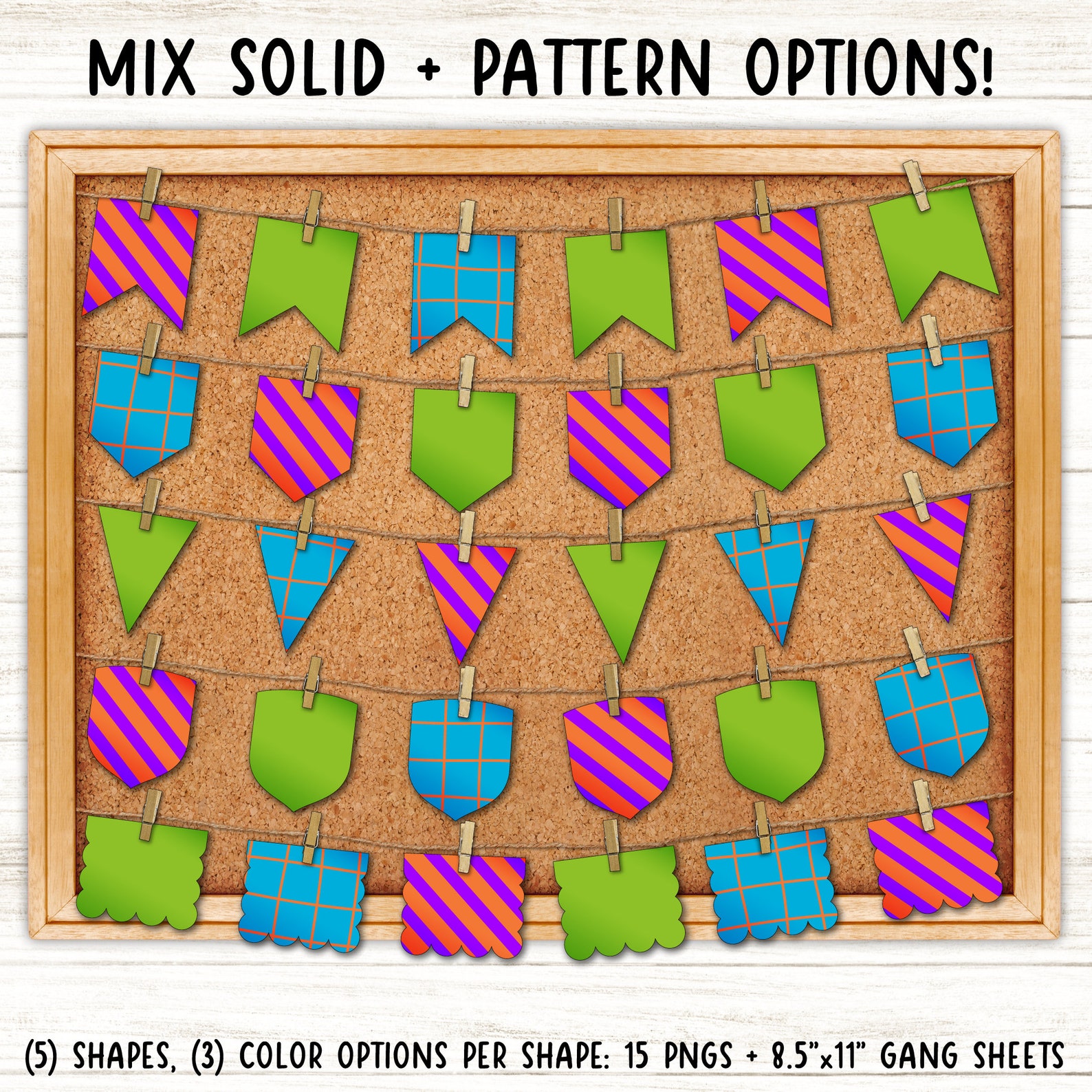 Pennant/bunting Banner Kit (for Walls & Bulletin Boards) | Grid ...