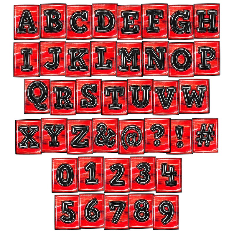 10 Color Basics Boxy Doodle Alphabet PNG, Digital Download, Casual Hand ...