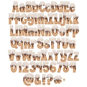 Ice-cream Cone Alphabet PNG, Faux Embroidery Drip Letters, Vanilla ...
