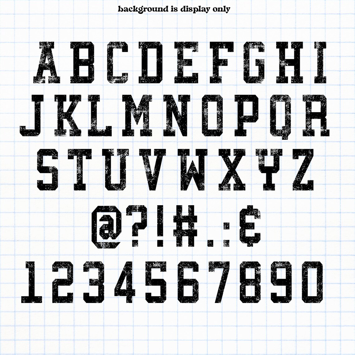 Distressed Font & SVG, College Athletic School Block Alphabet, Vintage ...