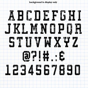 Distressed Font & SVG, College Athletic School Block Alphabet, Vintage ...