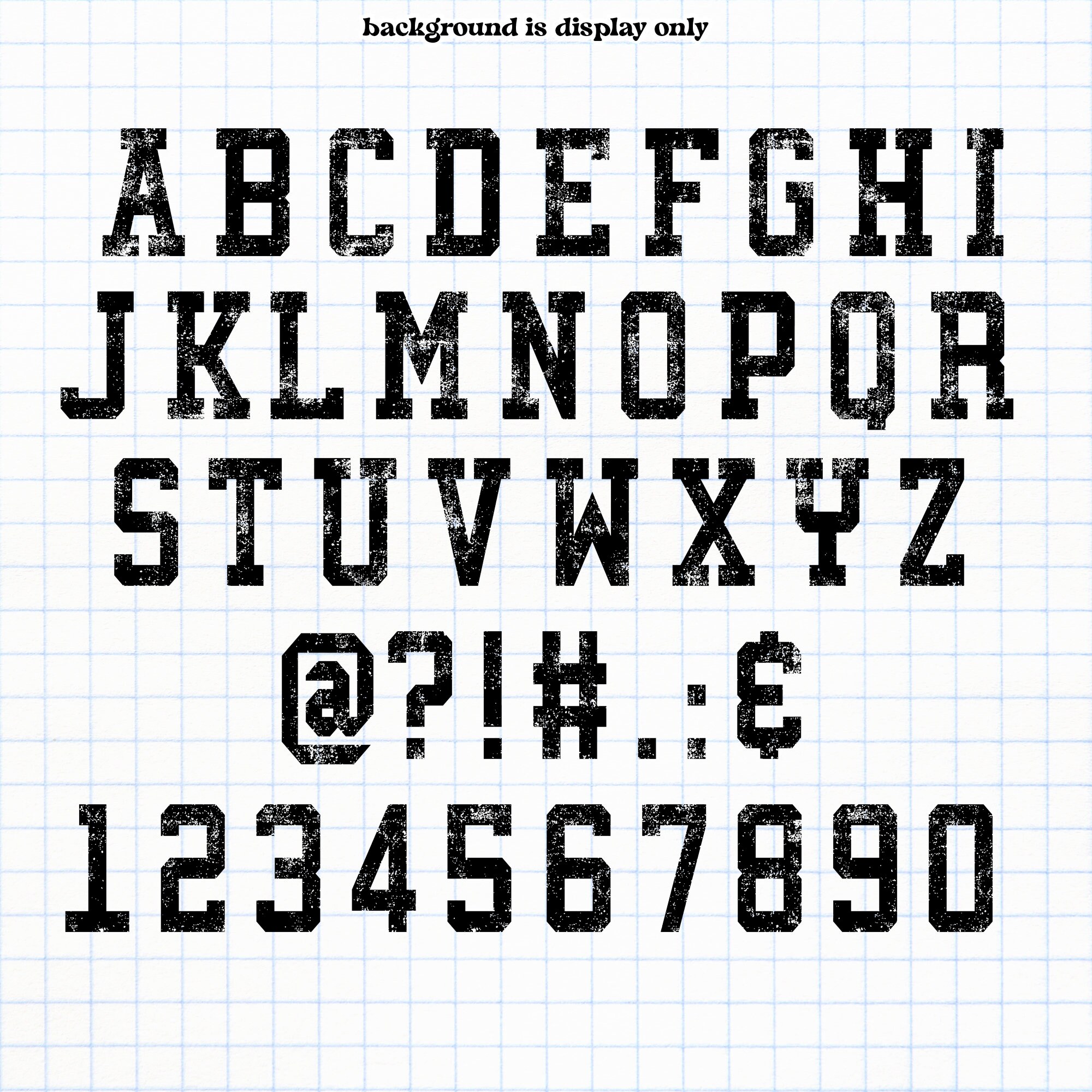 Distressed Font & SVG, College Athletic School Block Alphabet, Vintage ...